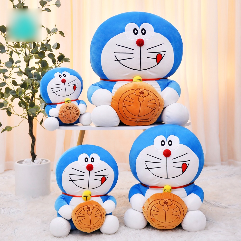 Gấu bông Doremon ôm bánh rán siêu cute (30cm--->50cm) vải miniso cao ...