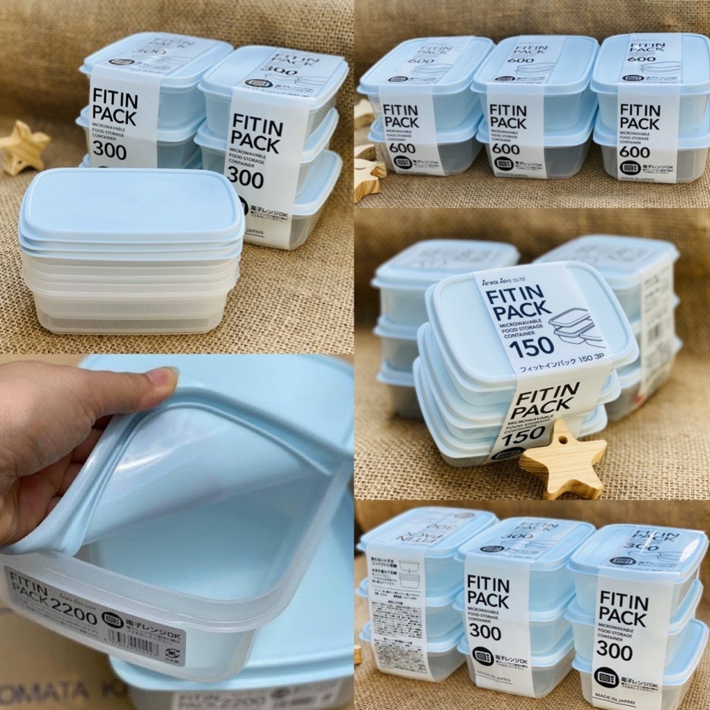 (HÀNG NHẬT) Set Hộp Nhựa Fitin Back Trữ Đông, Chia Thức Ăn (Màu Ngẫu ...