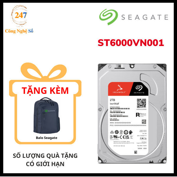 Ổ cứng HDD SEAGATE NAS IRONWOLF 3.5 6TB ST6000VN001 | Shopee Việt Nam