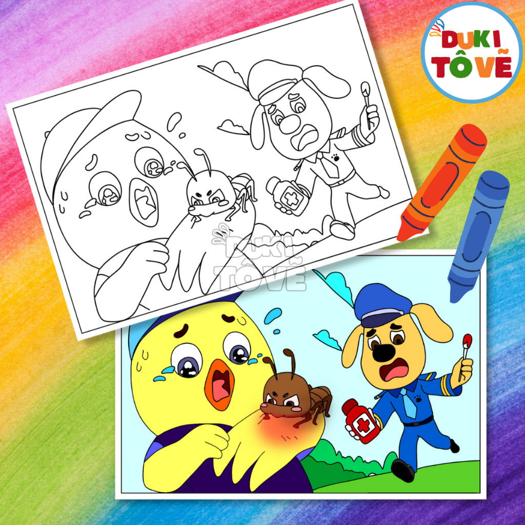 Set 12 Tranh Tô Màu Cảnh Sát Trưởng Labrador Cho Bé A5 | Shopee Việt Nam