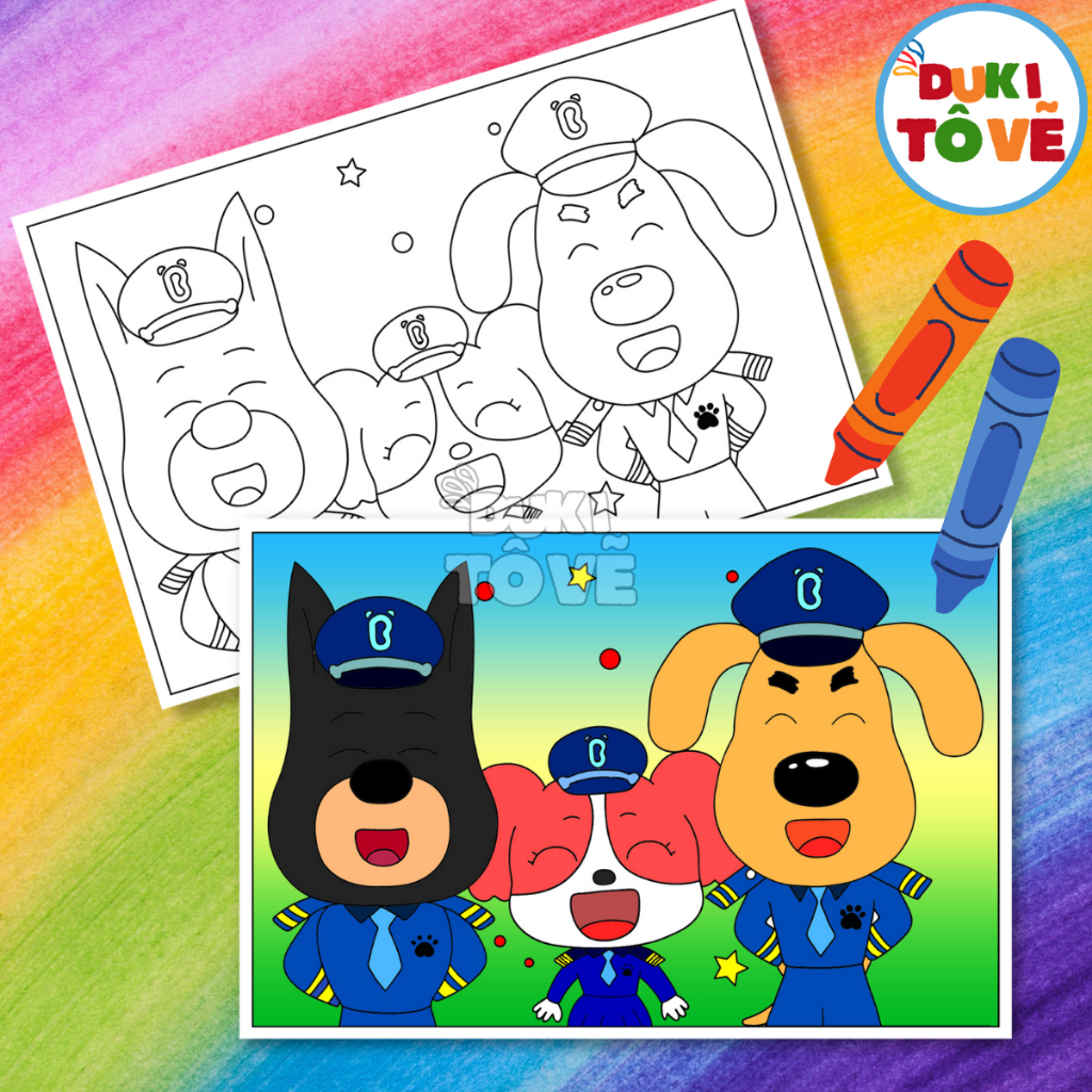 Set 12 Tranh Tô Màu Cảnh Sát Trưởng Labrador Cho Bé A5 | Shopee Việt Nam