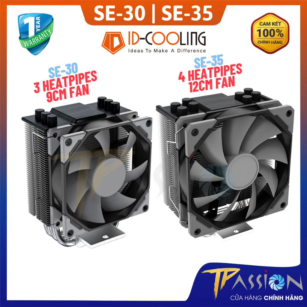 Tản nhiệt khí CPU ID-Cooling SE-35 / SE-30 PWM / LED RGB AUTO TRẮNG ...