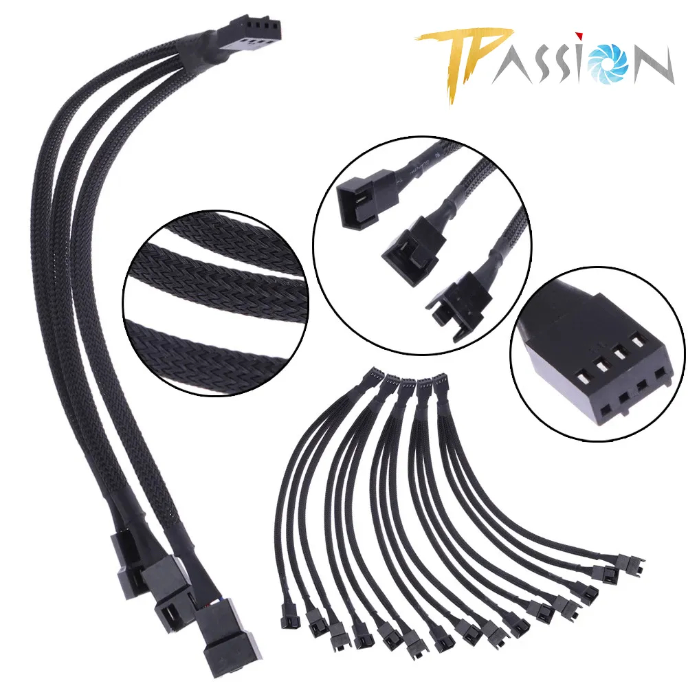 Dây cáp hub chia nguồn fan 1 ra 2, 3, 4, 5, 10 cổng 4pin điều tốc PWM ...