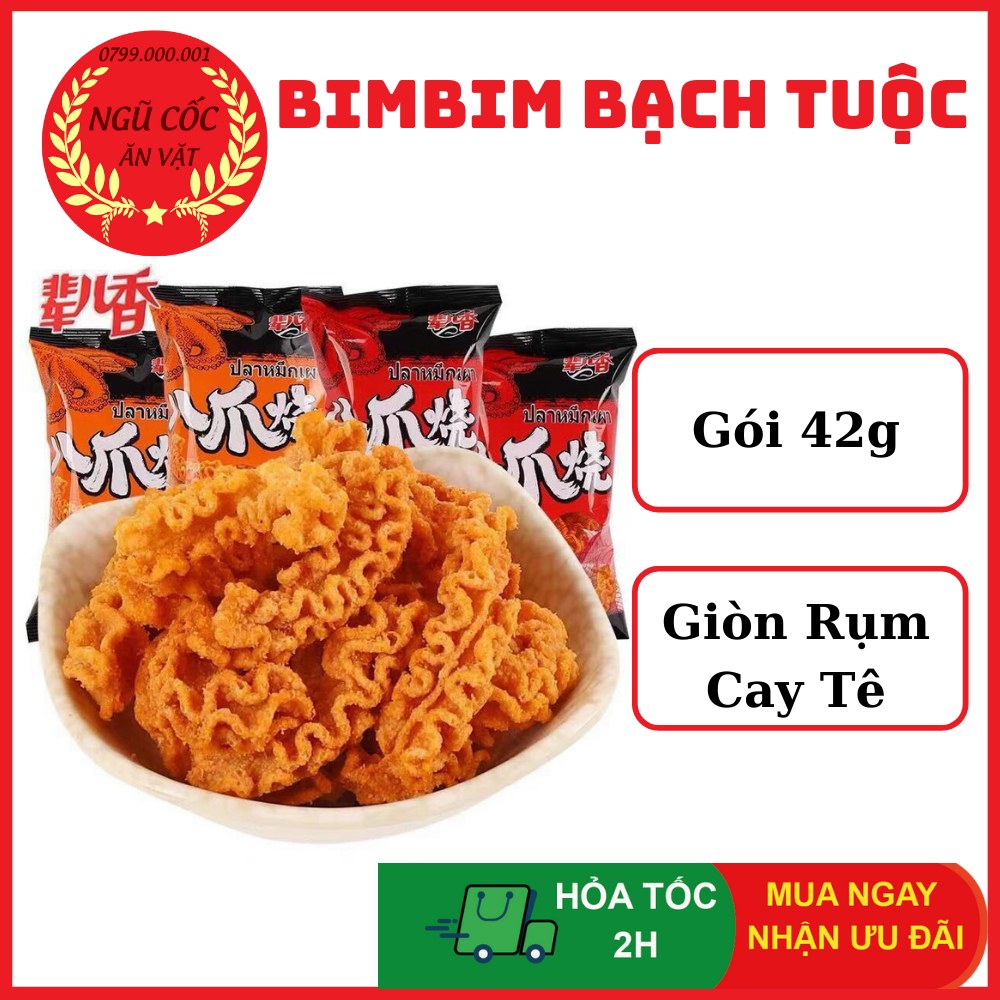 Bimbim Bạch Tuộc Nướng Cay - Snack Bạch Tuộc - Bim Bim Mực Siêu Ngon - Gói To 42g - ngucoc_anvat ...