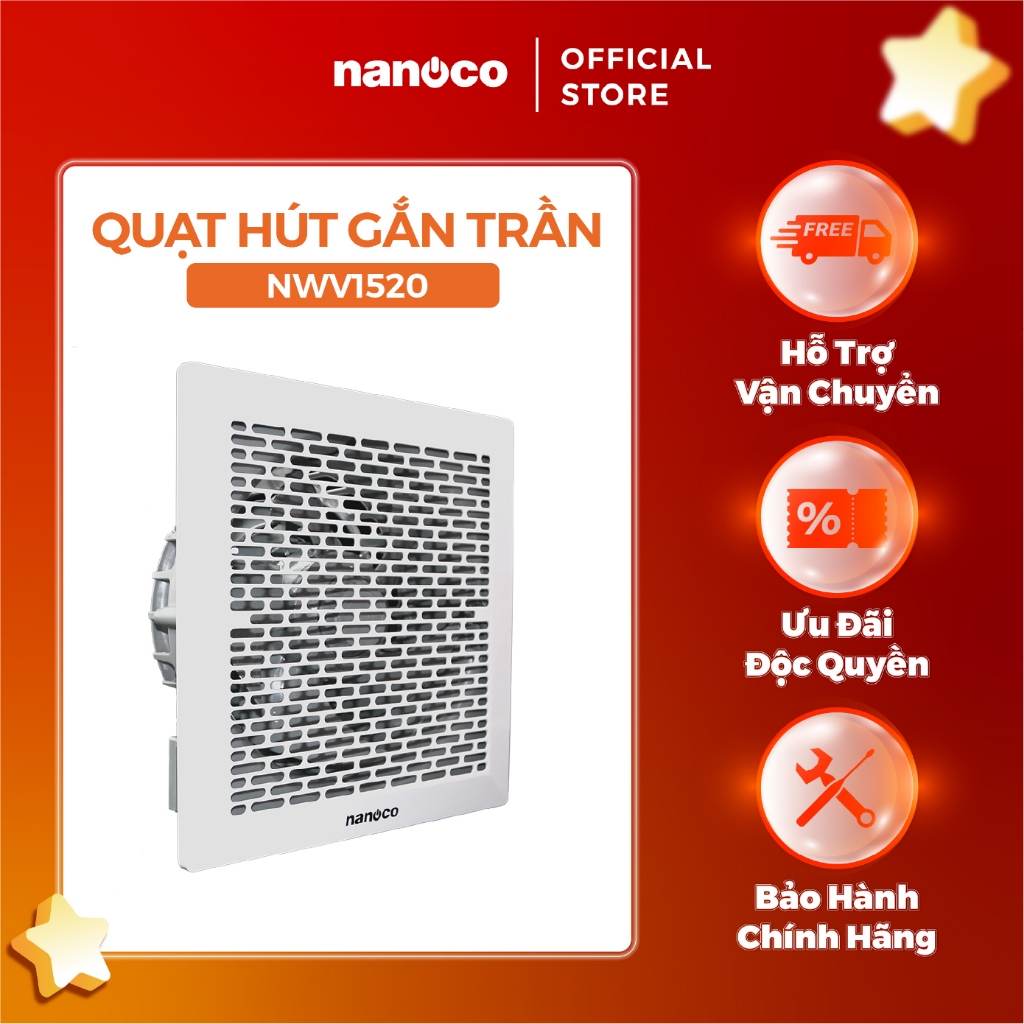 Quạt hút Nanoco âm trần không sử dụng ống dẫn model NCV1520/ NCV2020 ...