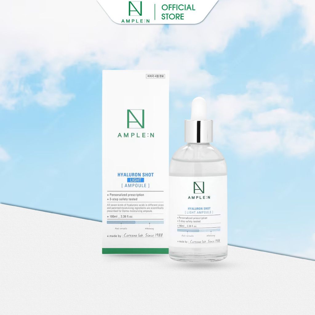 Tinh chất cấp ẩm làm trắng da Ample:N Hyaluron Shot Light Ampoule 100ml ...