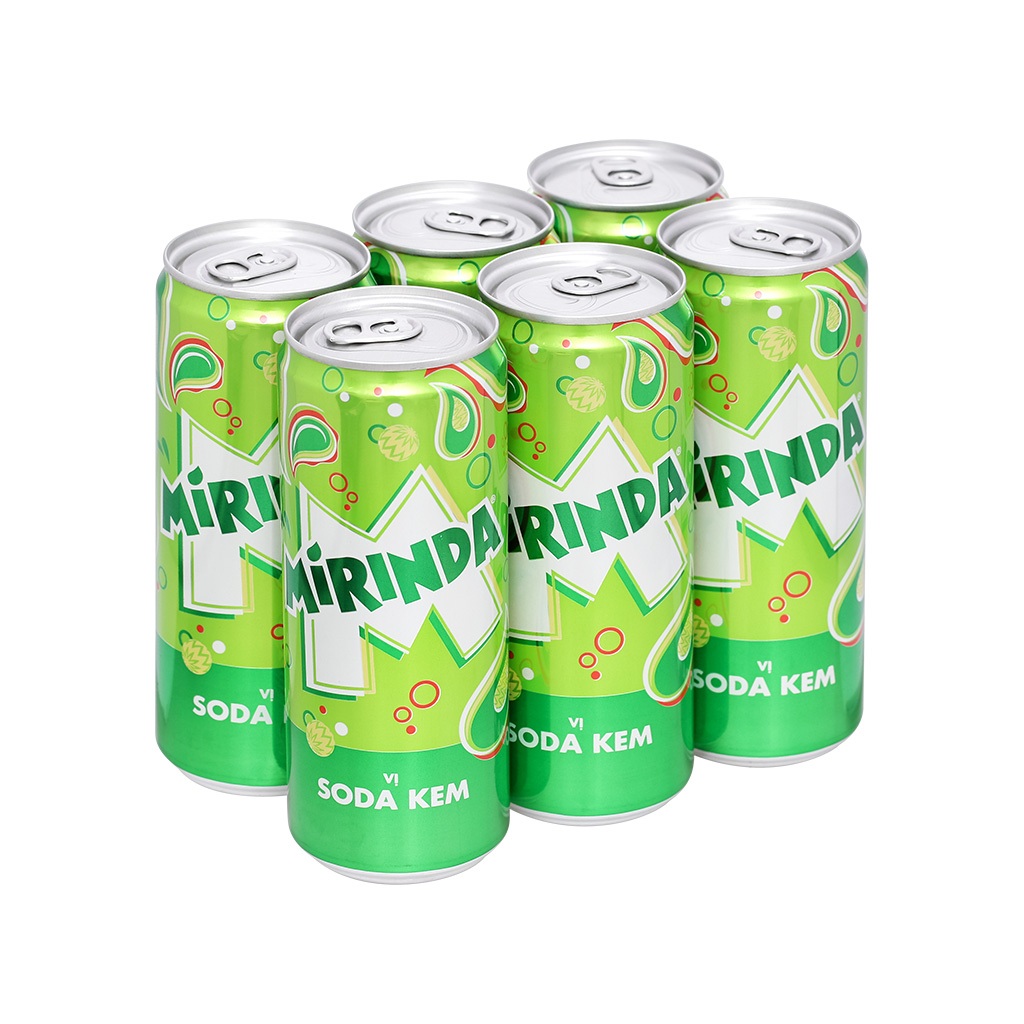 Lốc 6 lon nước ngọt Mirinda vị soda kem 320ml | Shopee Việt Nam