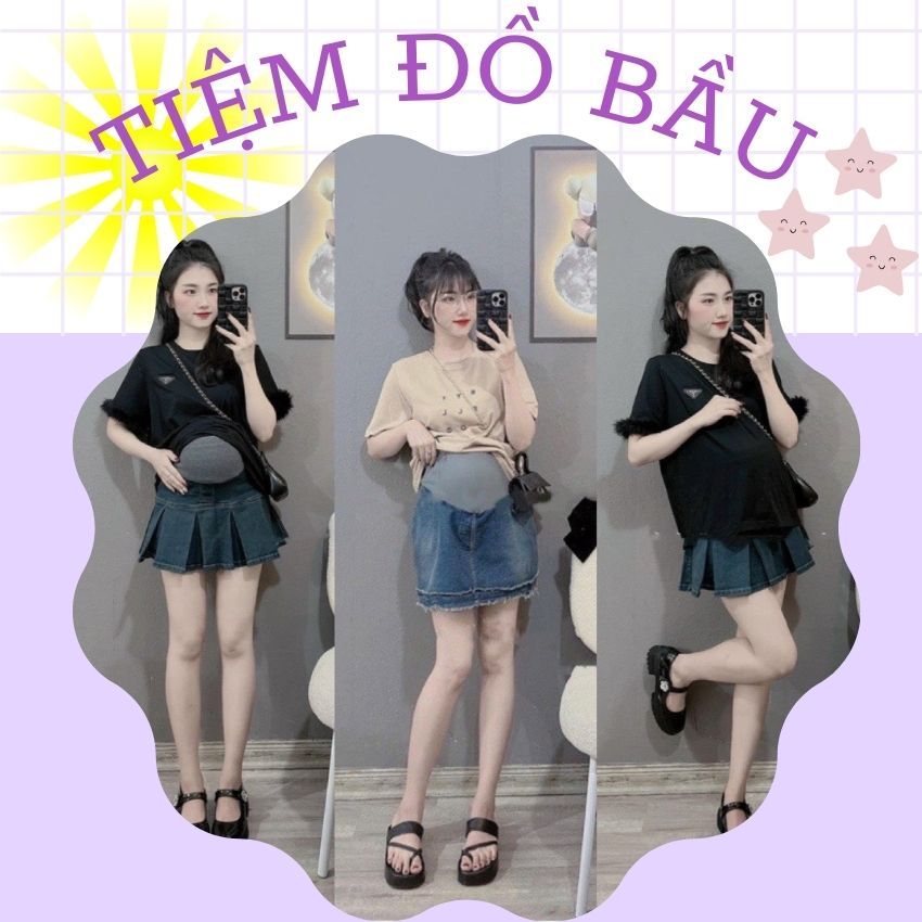 CHÂN VÁY JEAN BẦU V326 THIẾT KẾ ĐÁP BỤNG TÙY CHỈNH CHO MẸ KIỂU DÁNG TRẺ TRUNG NĂNG ĐỘNG CHO MẸ ...