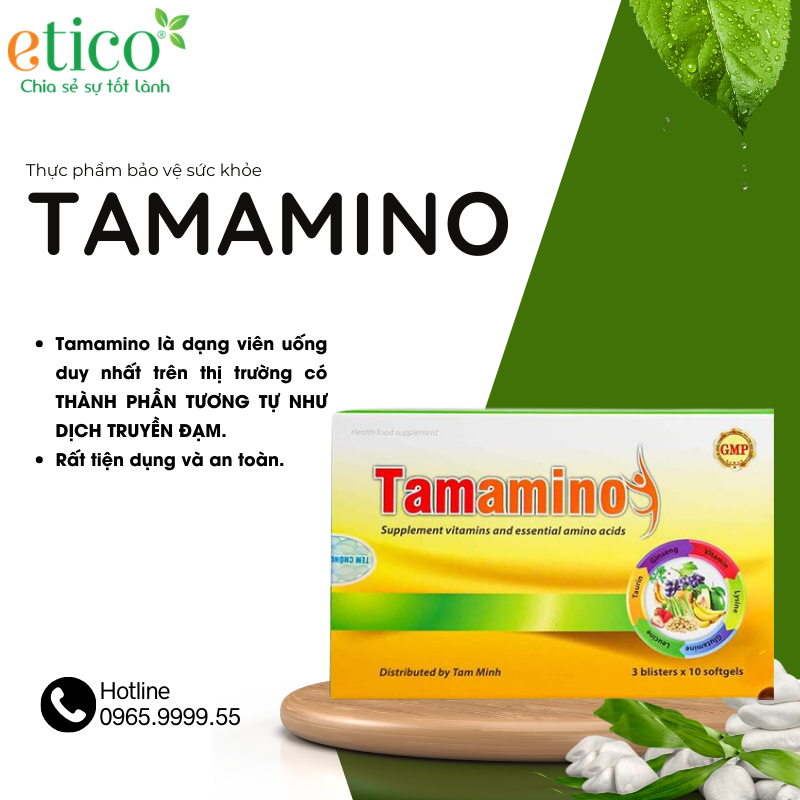 Tamamino Bổ sung vitamin và acid amin thiết yếu cho cơ thể Hộp 30 viên ...