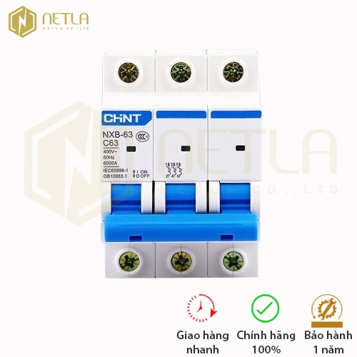 CHINT (HÀNG CHÍNH HÃNG) Cầu dao tự động Aptomat MCB 3 Pha NXB-63 40A chint NXB-63 3P C40 6kA ...