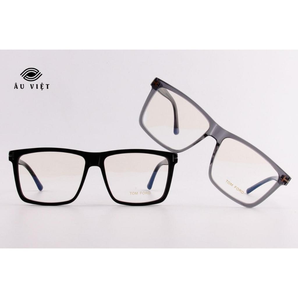 Gọng kính nam TF TF5762 Full box màu đen/ xám đậm loang chất liệu nhựa ...