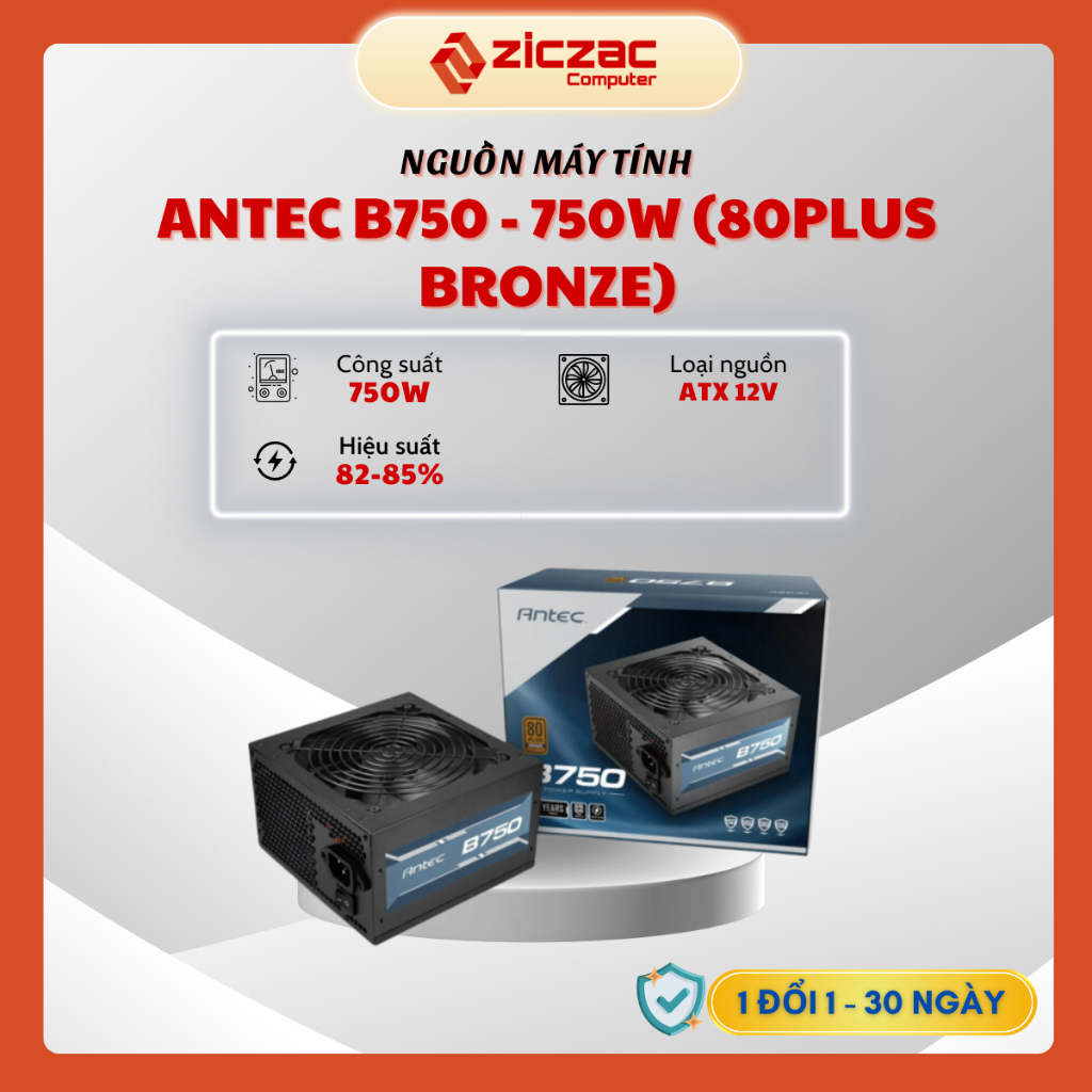 Nguồn Máy Tính ANTEC B750 - 750W (80PLUS BRONZE) hàng chính hãng bảo ...