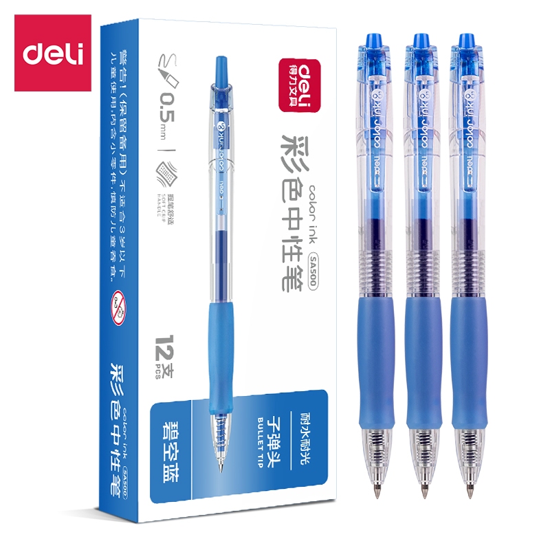 [Màu xinh xắn] Bút Bi Nước Mực Gel Ngòi 0.5mm 10 Màu Chính Hãng Deli ...