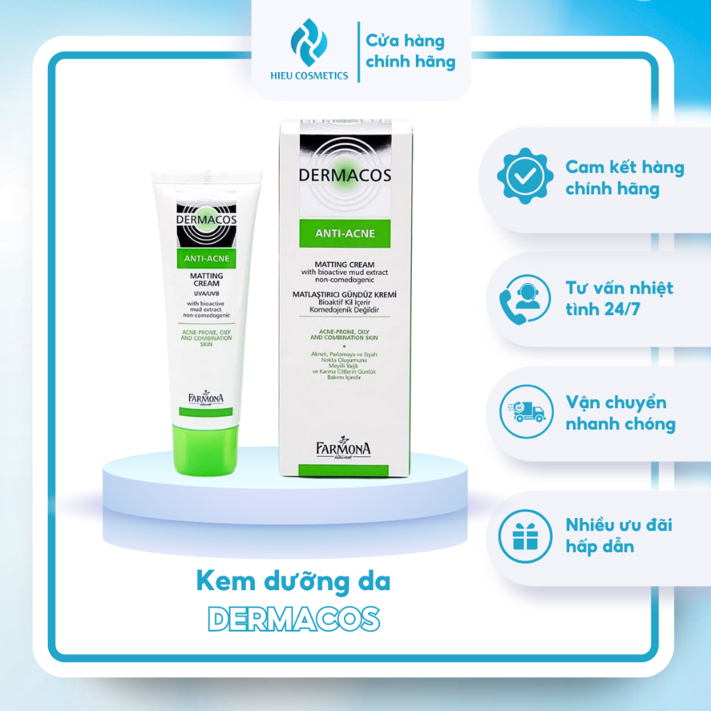 Kem Dưỡng Kiềm Dầu Giảm Mụn Dermacos Anti-Acne Matting Cream 50ml ...