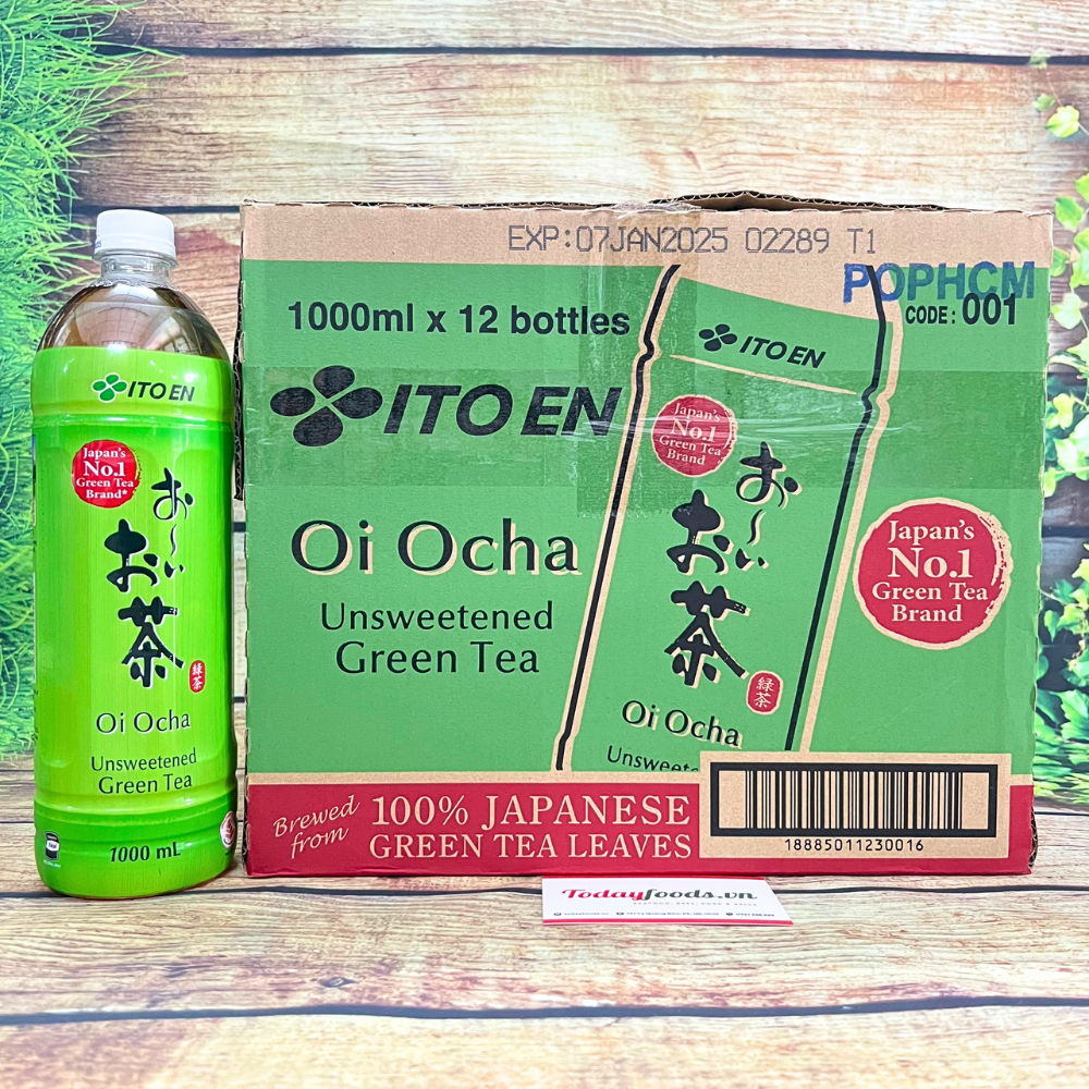 Thùng 12 Chai Trà Xanh Oi Ocha Itoen chai 1 Lít [KHÔNG ĐƯỜNG] | Shopee ...