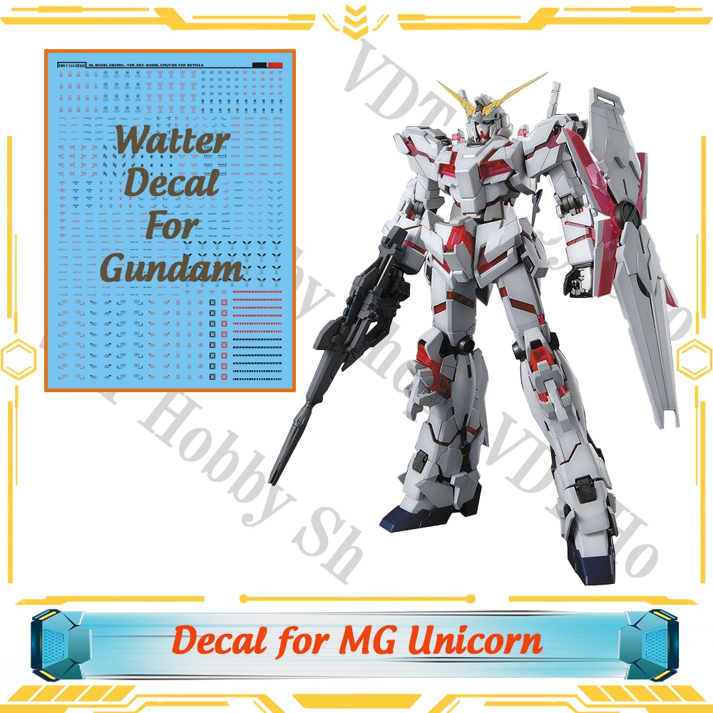 Decal nước cho mô hình gunpla MG Unicorn | Shopee Việt Nam