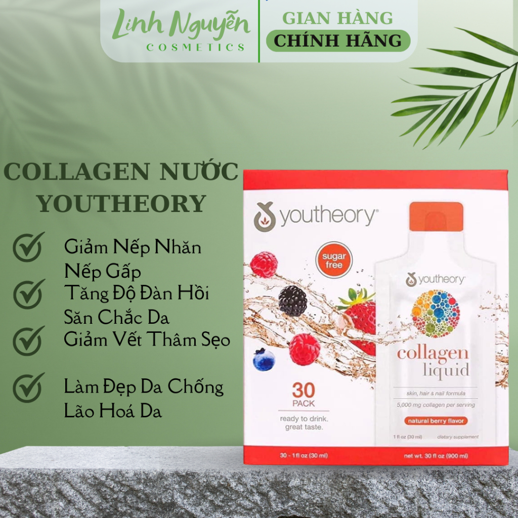 Collagen Nước Vị Dâu Berry Youtheory Collagen Liquid Berry Flavor 30ml ...