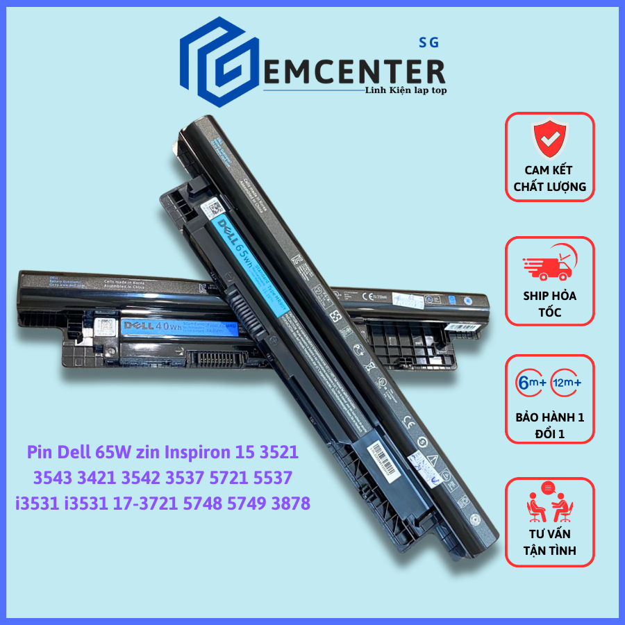 Pin Dell 65W zin Inspiron 15 3521 3543 3421 3542 3537 5721 5537 i3531 ...