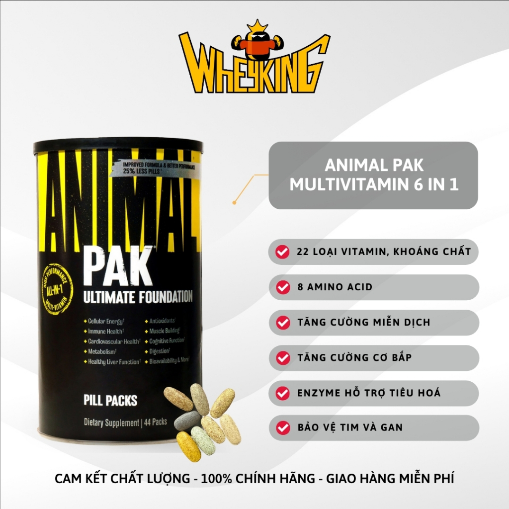 Animal Pak multivitamin dạng viên, vitamin tổng hợp, khoáng chất ...