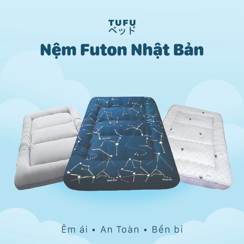 [Giao2h] Nệm Topper Xuất Nhật - Kích thước 1m/1m2/1m4/1m6/1m8 - Trải ...