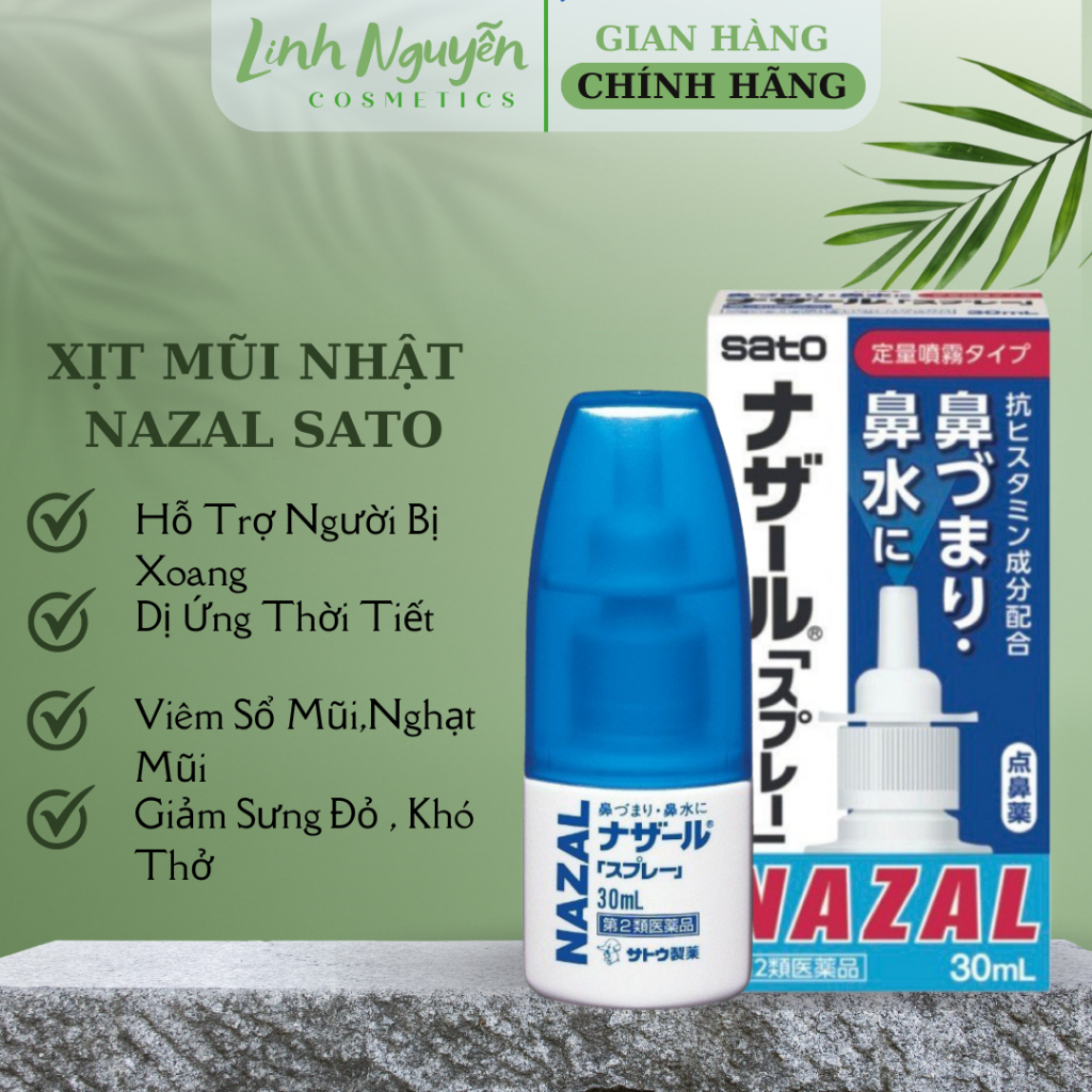 [Hỏa Tốc HCM] Xịt Xoang Mũi,Ngạt Mũi Nazal Sato 30ml Nội Địa Nhật Bản ...