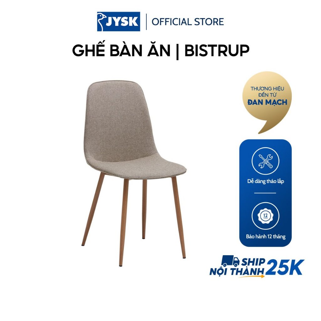 Ghế bàn ăn | JYSK Bistrup | thép/polyester | màu sồi/cát ...