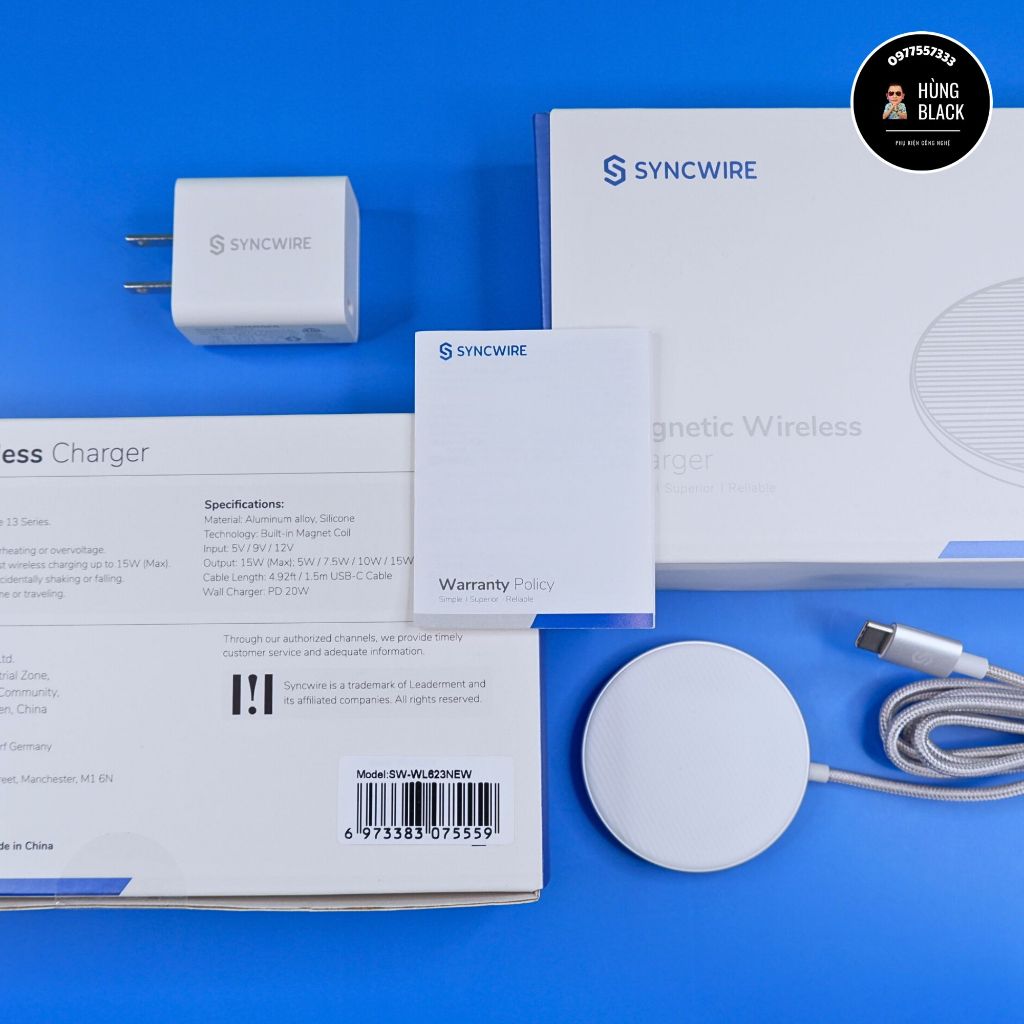 Sạc không dây SYNCWIRE Magnetic WL623 kèm củ sạc PD 20W | Shopee Việt Nam