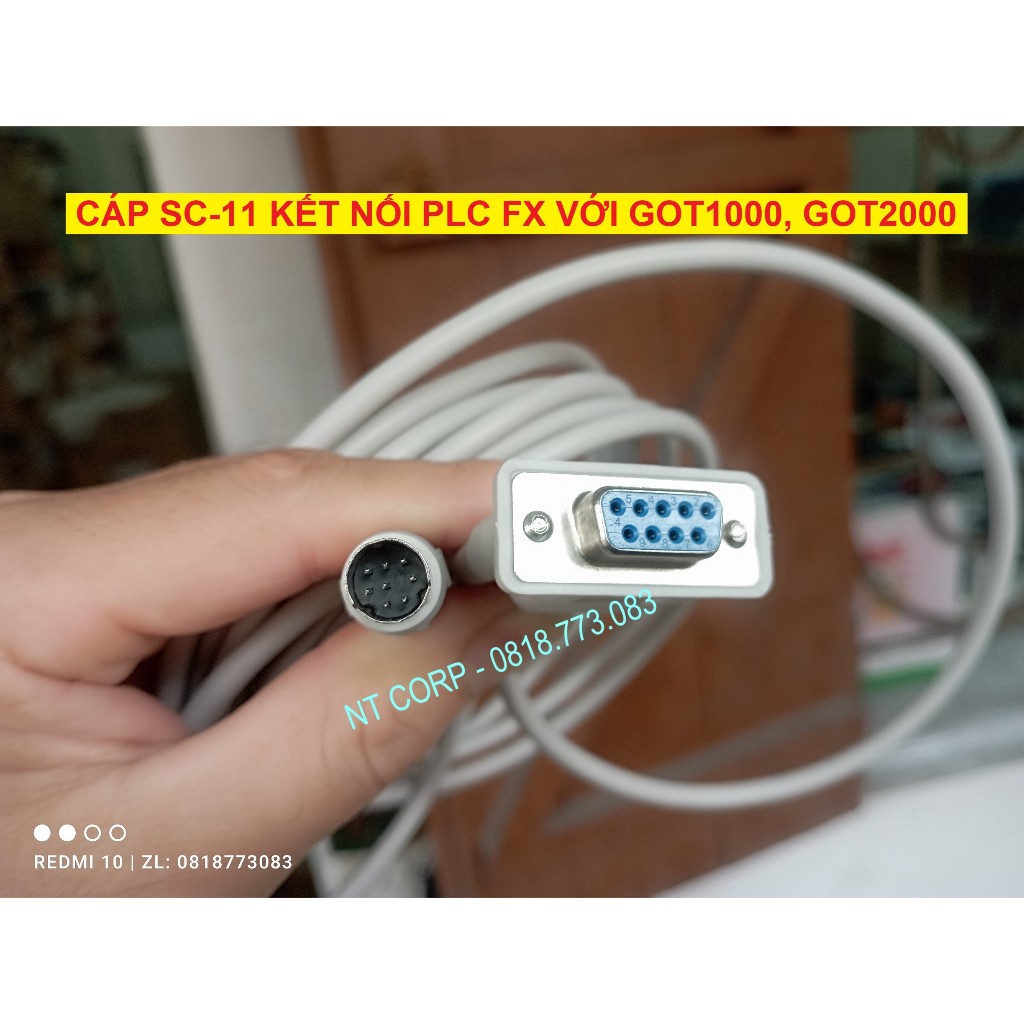 SC-11 Cáp kết nối PLC FX với HMI Got1000 Got2000 qua cổng RS-232 (Cáp chuyển đổi RS-422 to RS ...