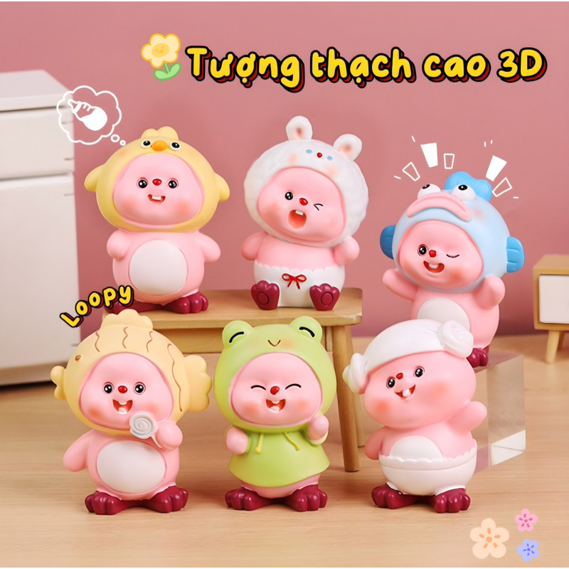 Tô Tượng Thạch Cao Loopy Mini 3D size vừa ( không kèm màu và cọ ...
