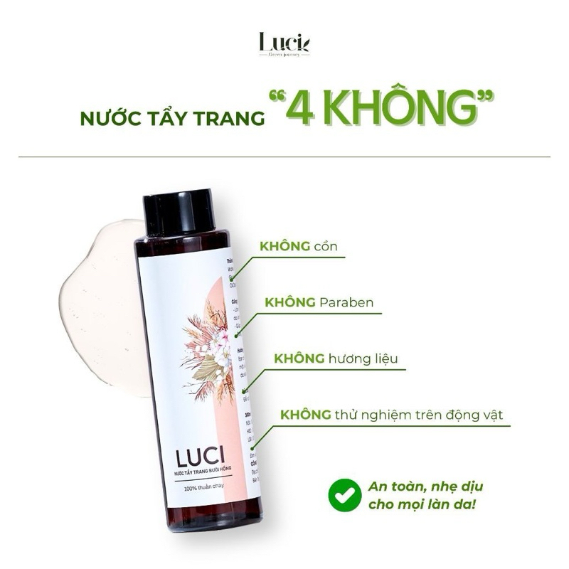 Tẩy trang Luci thuần chay 100ml | Shopee Việt Nam