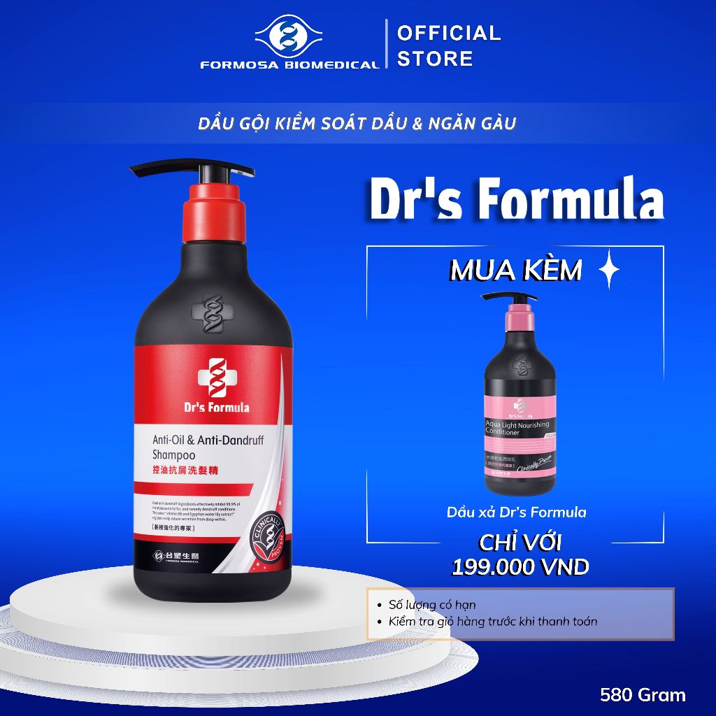 Dầu Gội Kiểm Soát Dầu Và Ngăn Gàu Dr's Formula Anti-Oil & Anti-Dandruff Shampoo | Shopee Việt Nam