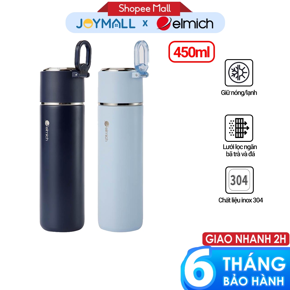 Bình giữ nhiệt inox 316 Elmich EL8315 480ml, Hàng chính hãng, nắp dùng ...