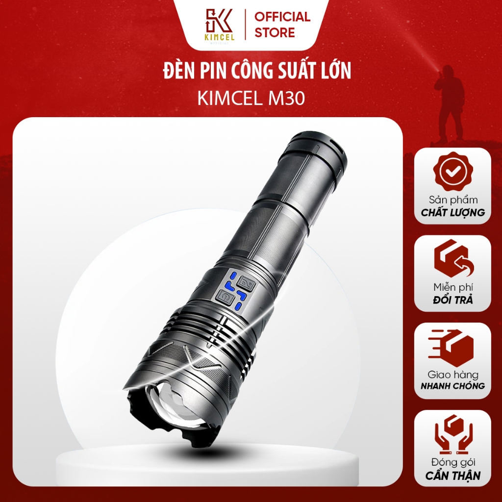Đèn pin cầm tay công suất lớn M30 KIMCEL đèn pin đa năng | Shopee Việt Nam