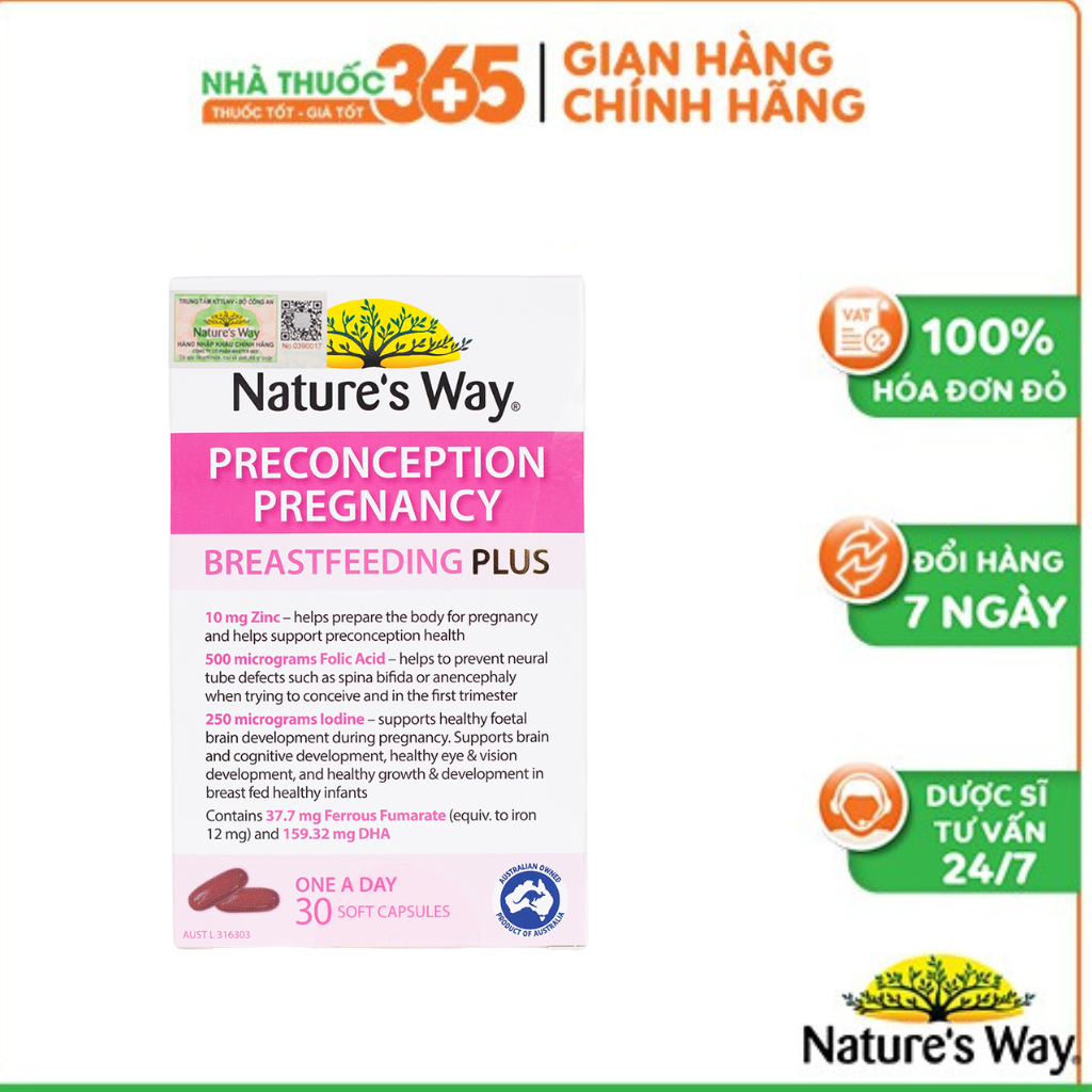 Vitamin Tổng Hợp Cho Bà Bầu Nature's Way PreConception Pregnancy Breastfeeding Plus – Dạng Viên ...