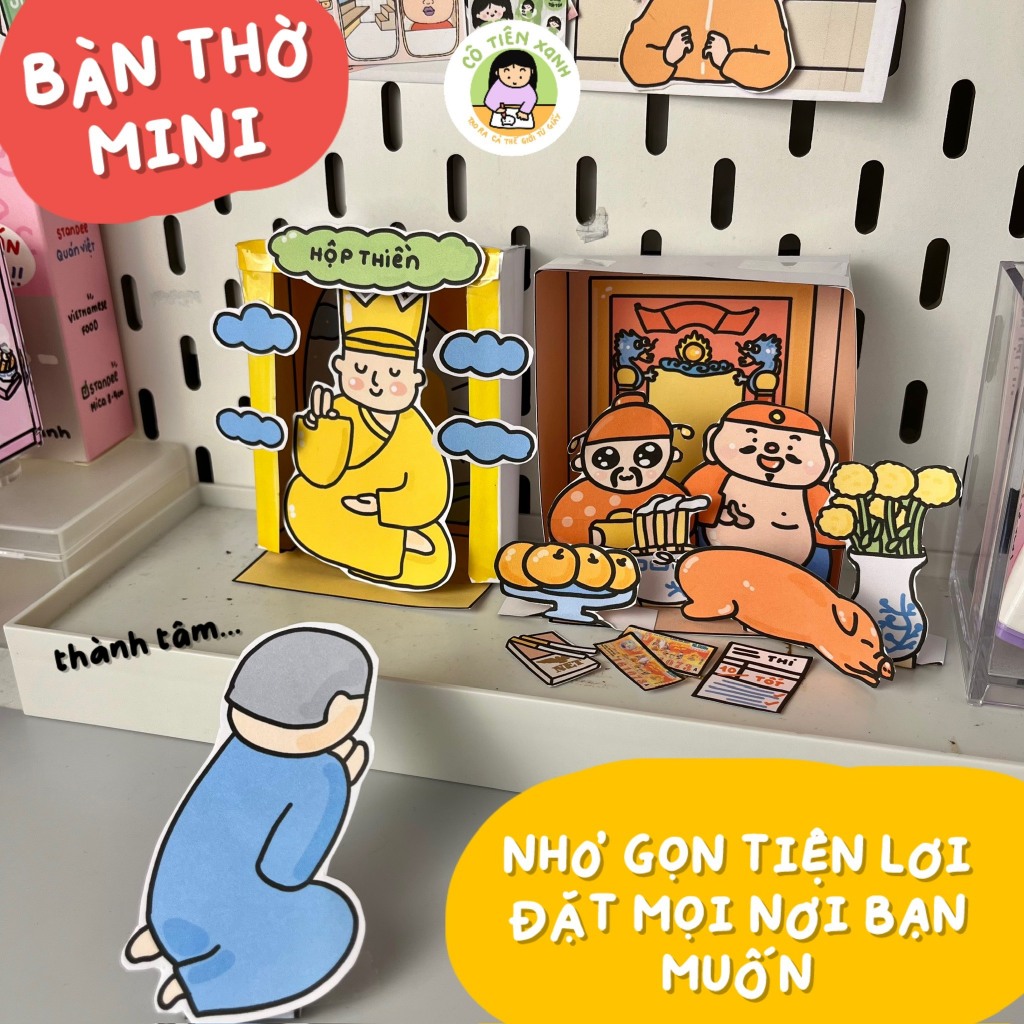 BỘ TRANH LÀM BÀN TH.Ờ MINI BẰNG GIẤY VÀ HỘP THIỀN by CÔ TIÊN XANH ...