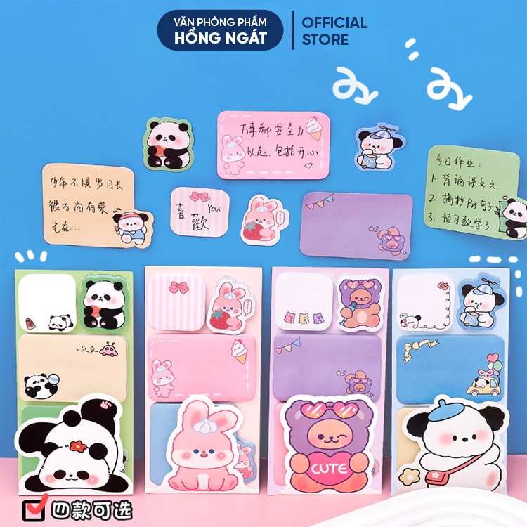 Giấy note cute hoạt hình động vật, giấy ghi chú dễ thương nhỏ gọn nhiều ...