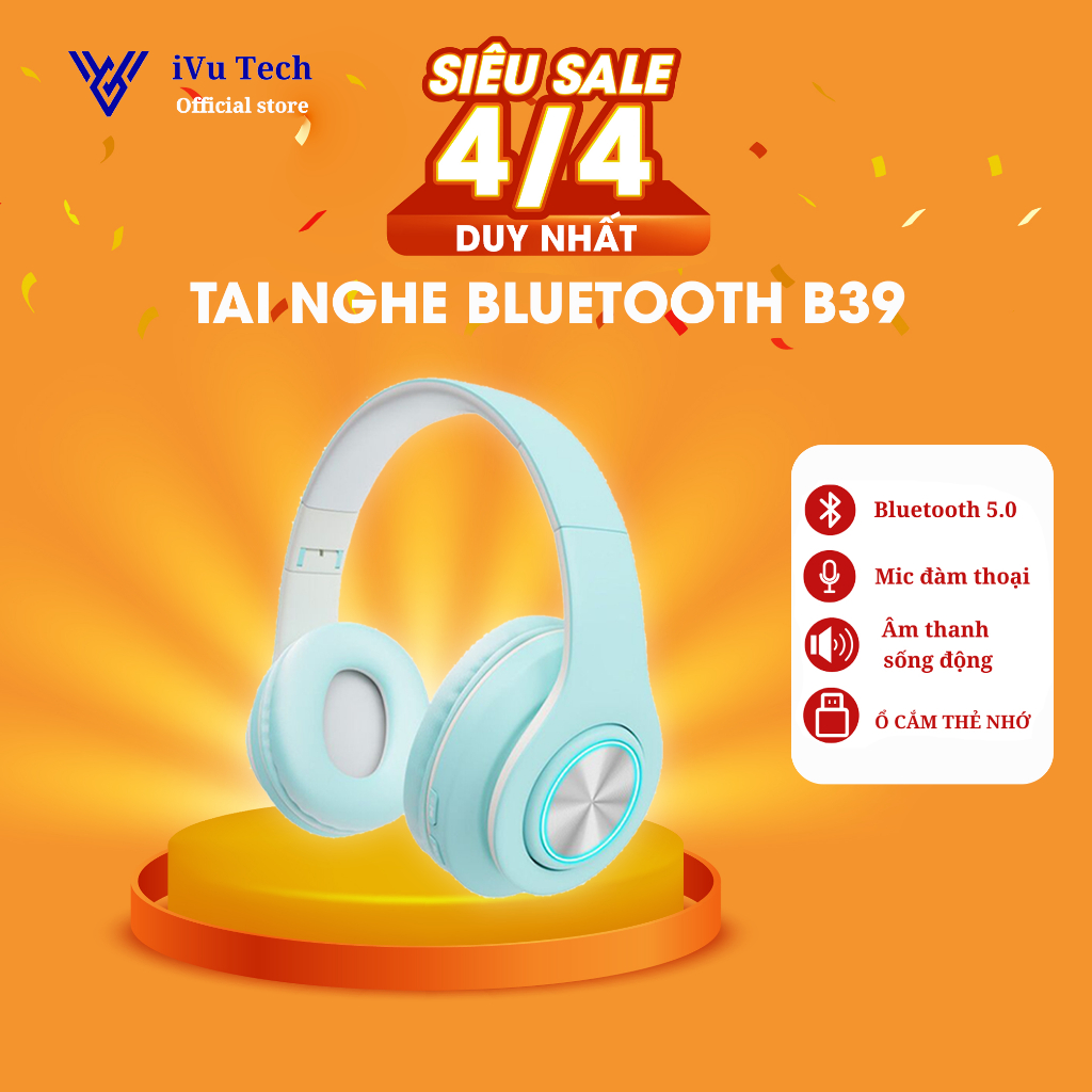 Tai Nghe Bluetooth Chụp Tai B39 Có Micro Chơi Game - Tai Nghe Không Dây ...