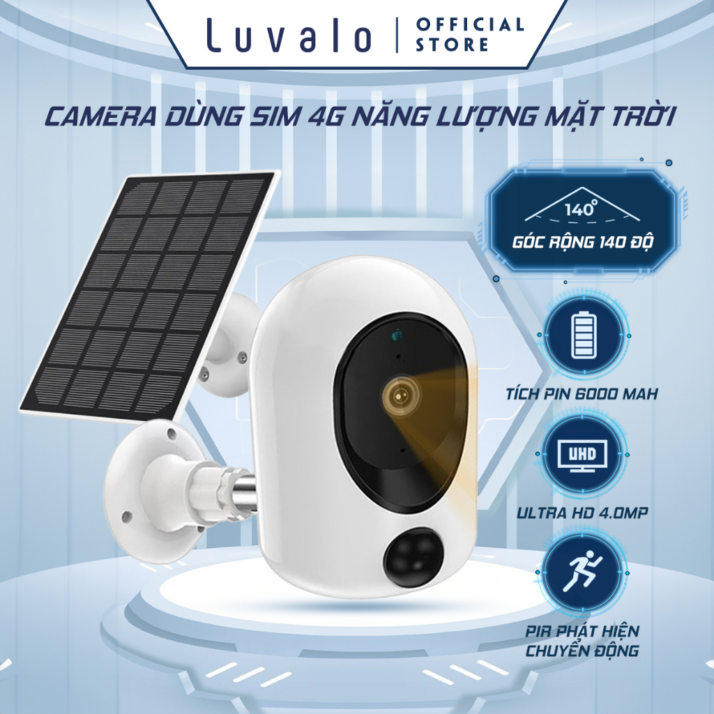 Camera 4G Ulltra HD 4.0Mp dùng sim năng lượng mặt trời ngoài trời chống nước không dây giám sát ...