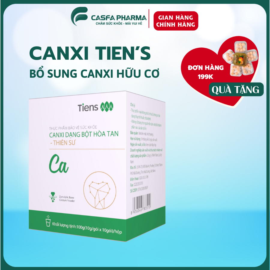 Canxi hữu cơ, Canxi Tiens Thiên Sư dạng bột hoà tan hộp 10 gói | Shopee ...