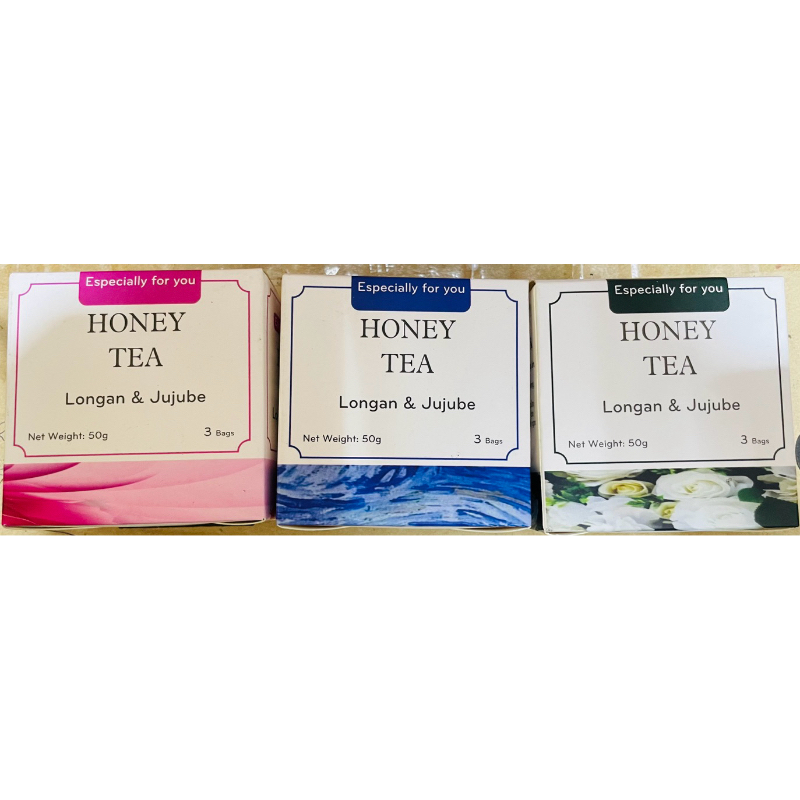 Trà mật ong honey tea Logan and Jujube 50g (màu xanh, lục, hồng ...