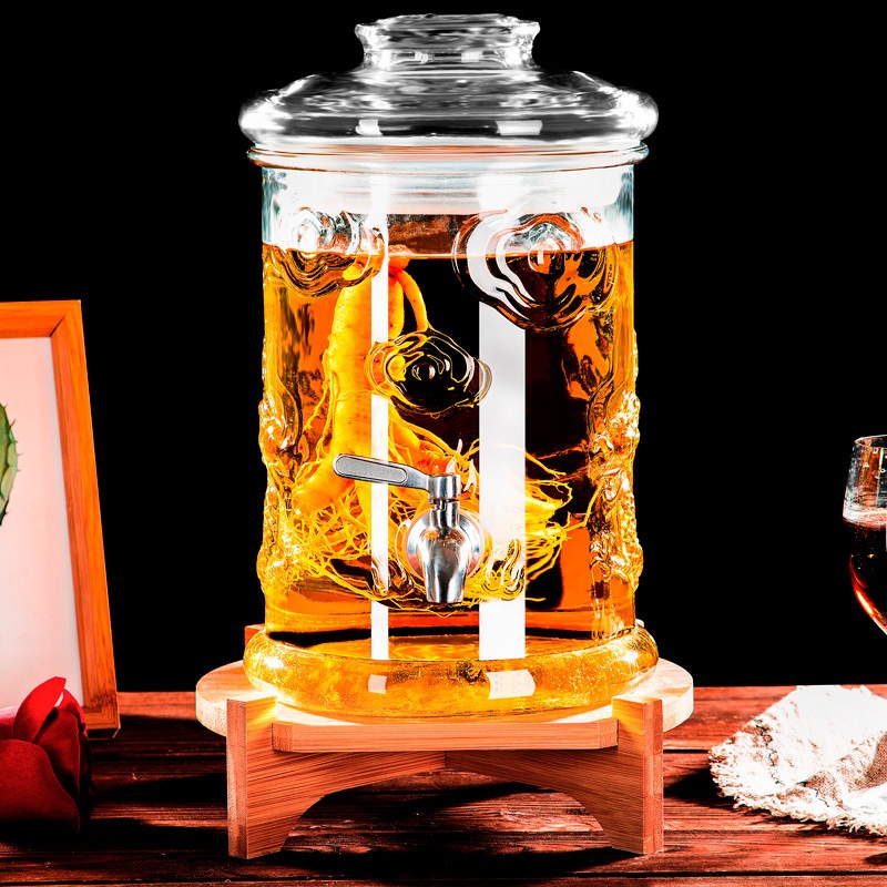 Bình ngâm rượu thủy tinh, bình đựng rượu dáng trụ dung tích 6 lít – 10 ...