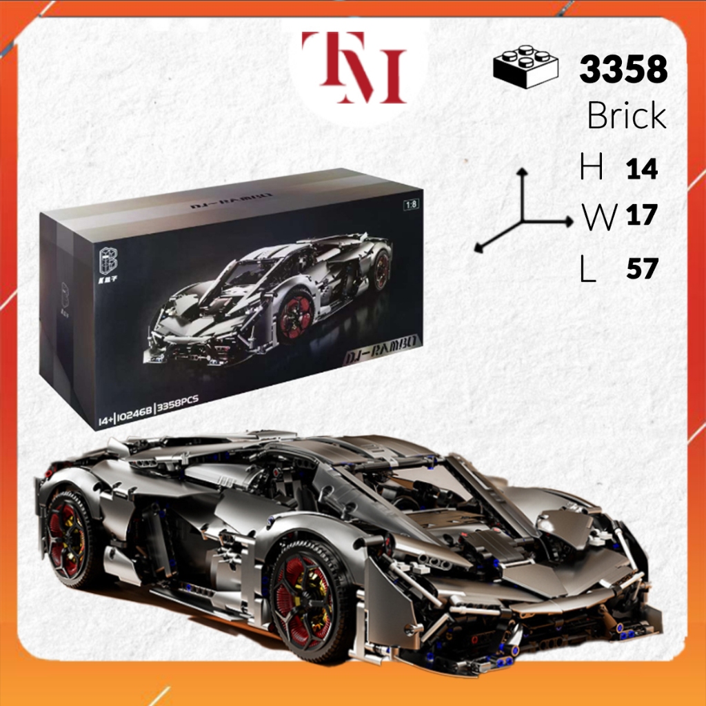 Technic KBOX Lamborghini DJ-Rambo Tỉ Lệ 1:8 Mô Hình Lắp Ráp Lắp Ghép ...