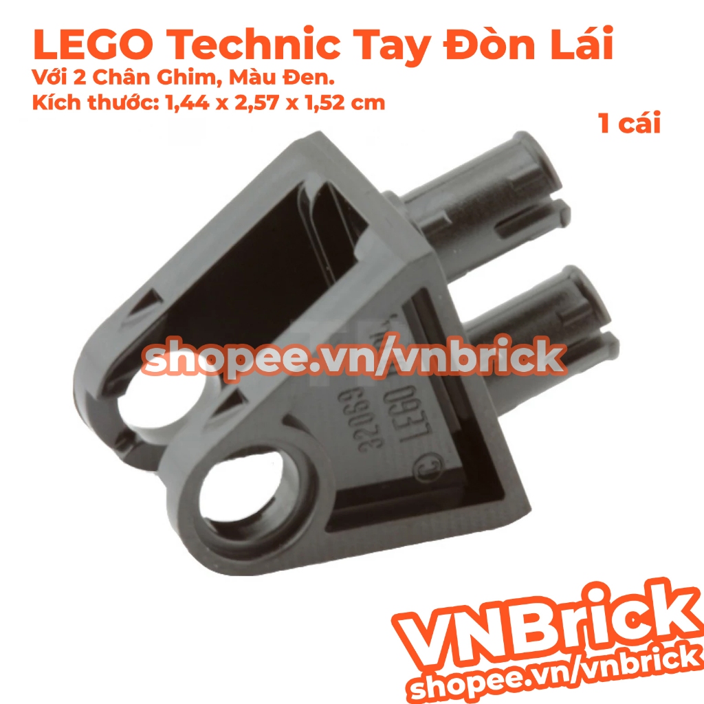 [1 Cái] LEGO Technic Tay Đòn Lái Với 2 Chân Ghim, Màu Đen ID 4114671 ...