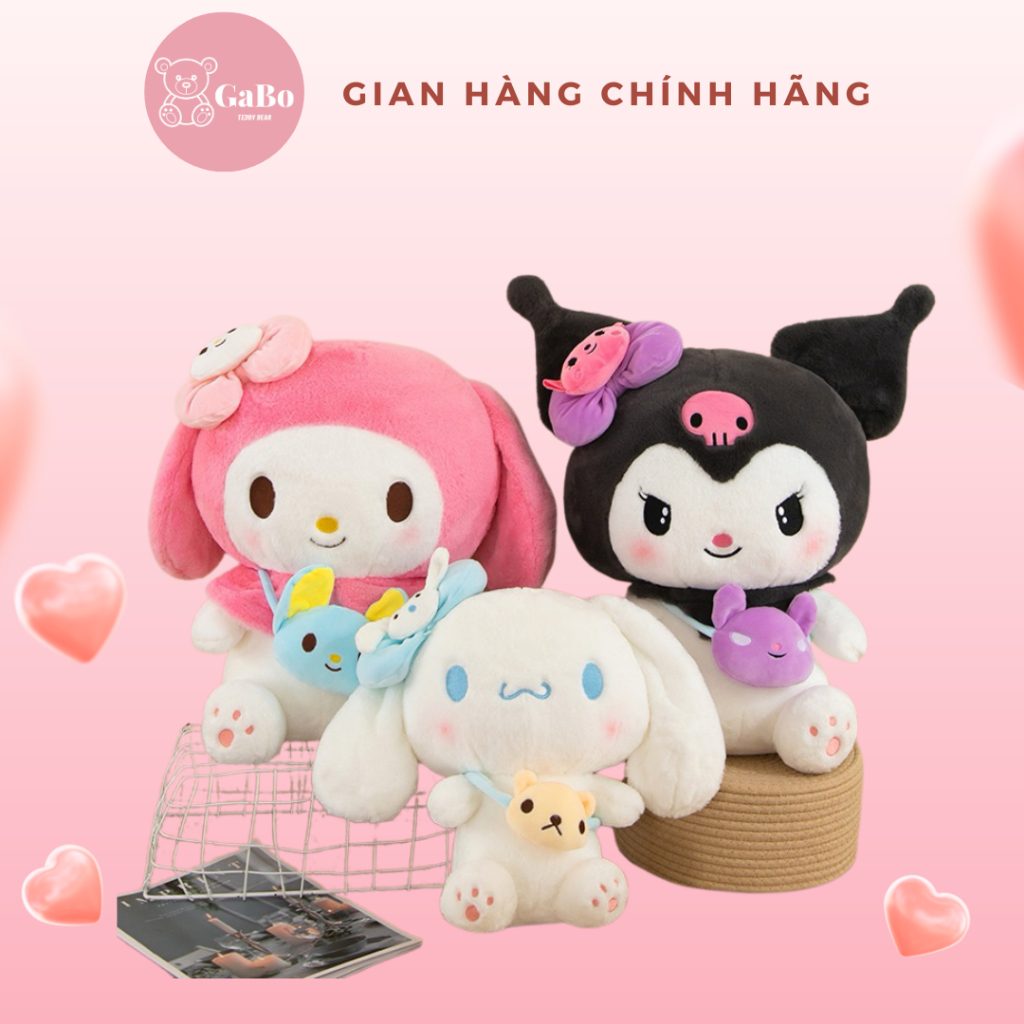 Gấu Bông Hoạt hình Melody, Cinnamoroll, Kurumi đeo túi thú, GABO TEDDY ...