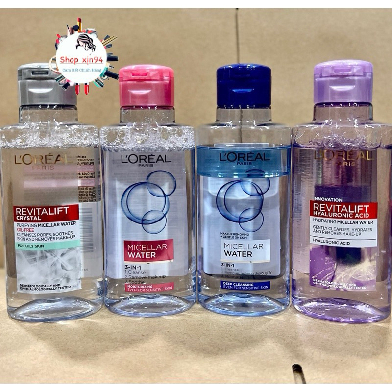 Nước Tẩy Trang 3in1 L'Oréal Paris Cho Da Dầu ,Da Khô & Nhạy Cảm 95ml | Shopee Việt Nam