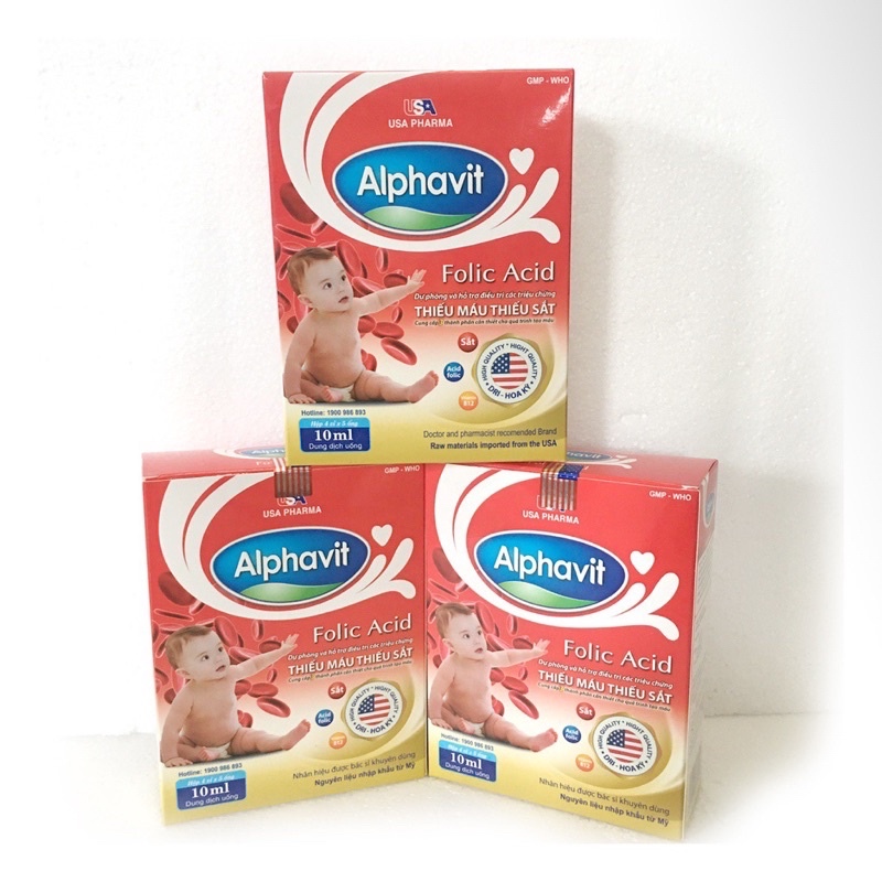 Alphavit Folic Acid Sắt ống uống (hộp 20 ống) | Shopee Việt Nam