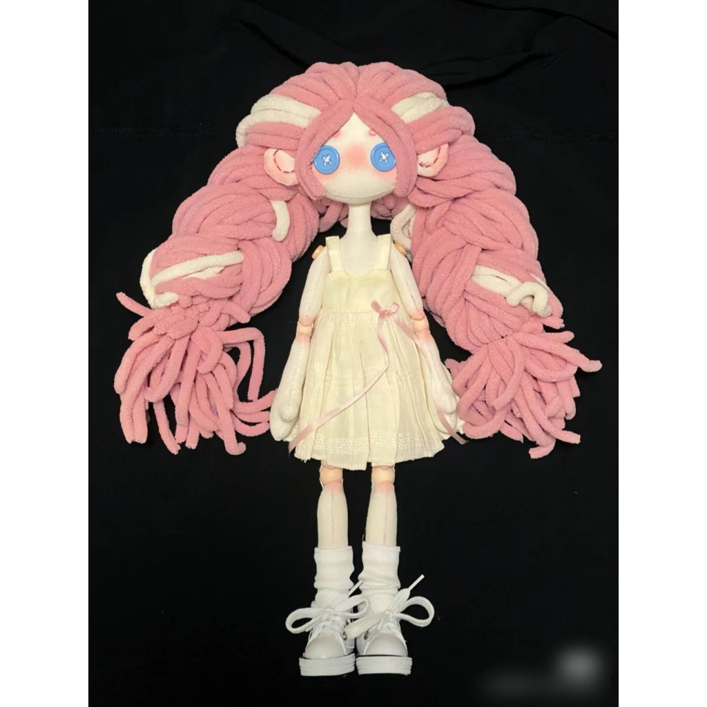 ĐỌC KỸ LƯU Ý - Set nguyên liệu làm búp bê vải tóc len 30cm - Set kit tự may doll vải handmade ...