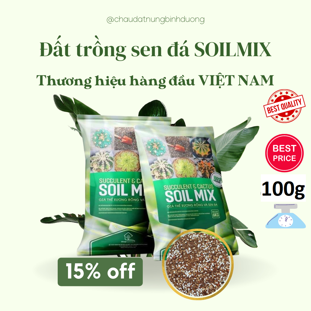 [100gram] Đất trồng sen đá và xương rồng Soilmix - chia lẻ 100gram ...
