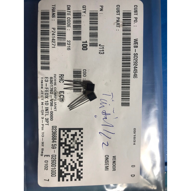 J113 Onsemi/Fairchild ( N Jfet transistor) | Shopee Việt Nam