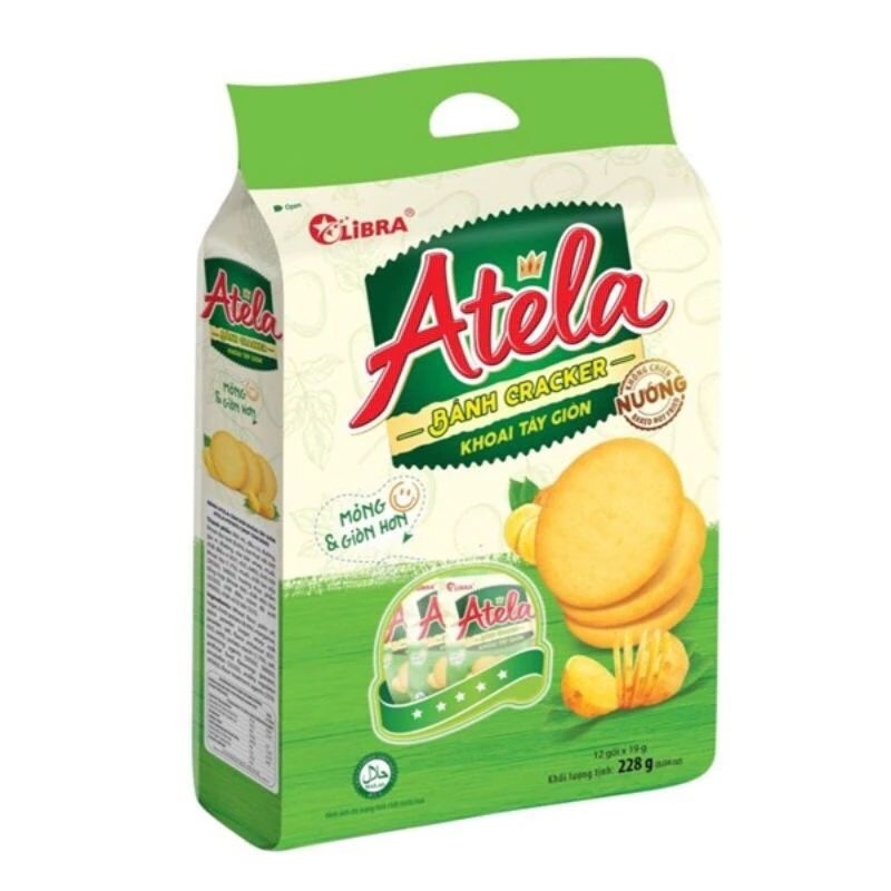 Bánh Cracker Atela khoai tây giòn túi 228 Gram | Shopee Việt Nam